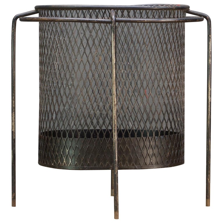 Maurice Duchin Floating Iron Mesh Wastebasket Trash Can Expanded Metal ...