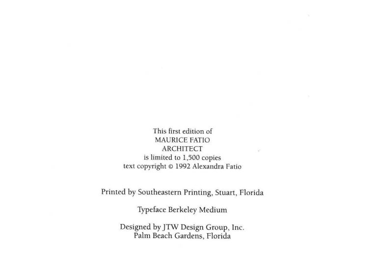 "Maurice Fatio - Architect, New York, Palm Beach" Book For Sale at 1stDibs