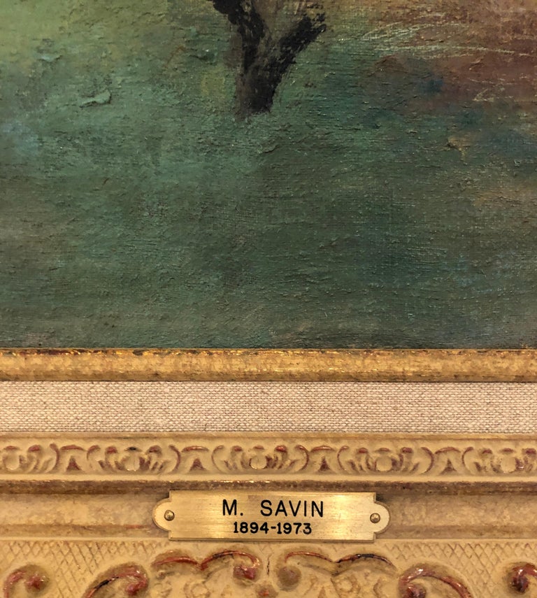 Maurice Louis Savin - Landscape of Provence village and olive trees For ...