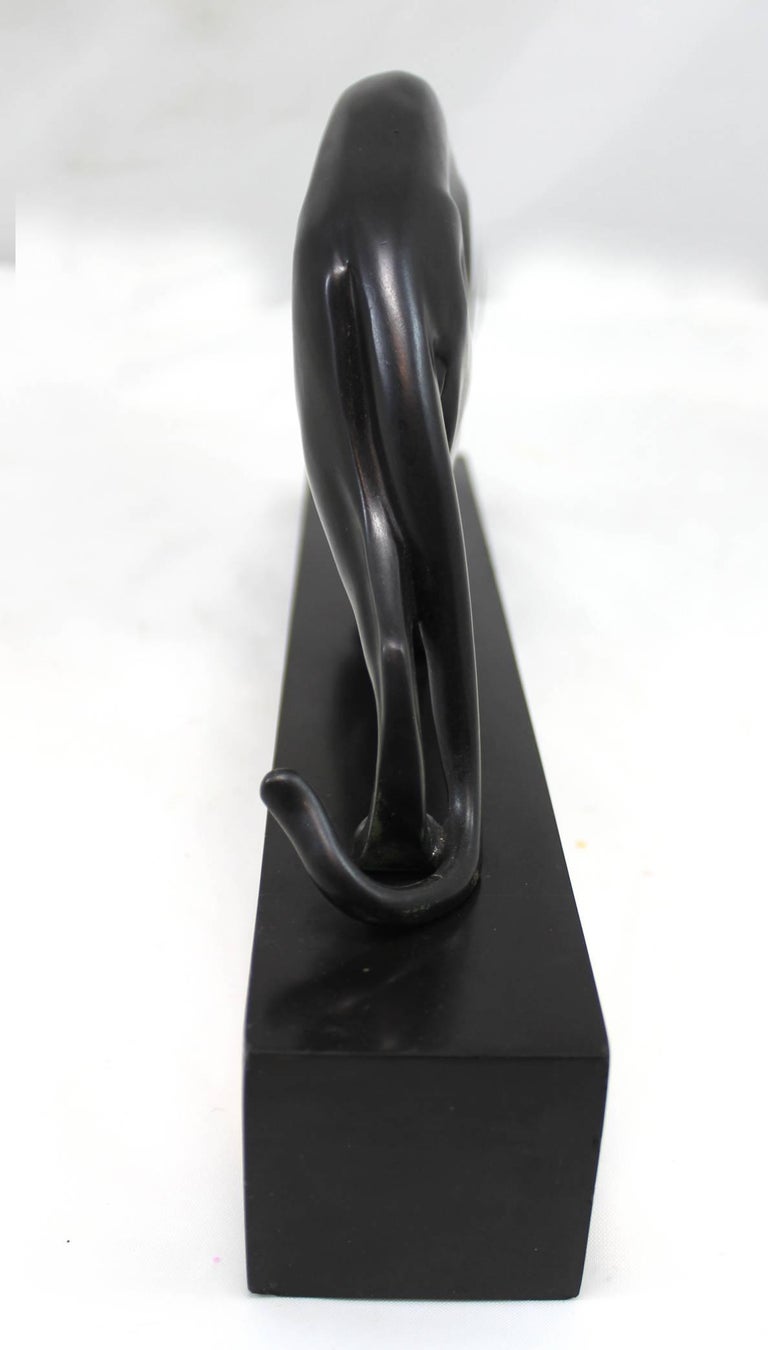 Maurice Prost Patinated Bronze Sculpture of a Black Panther, Panthere ...