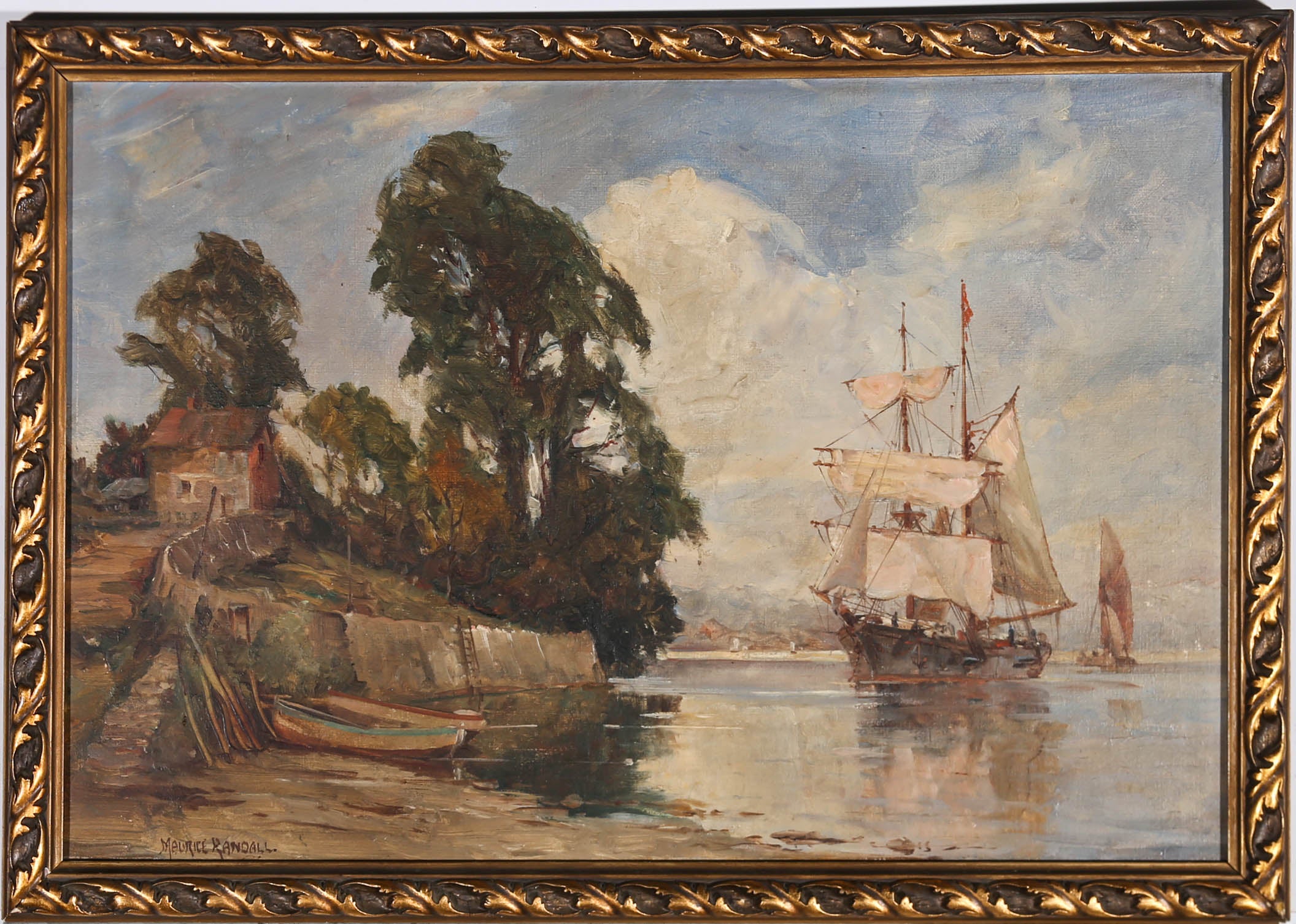 Maurice Randall - Maurice Randall (1865-1950) - Framed Early 20th Century Oil, Salcombe at ...
