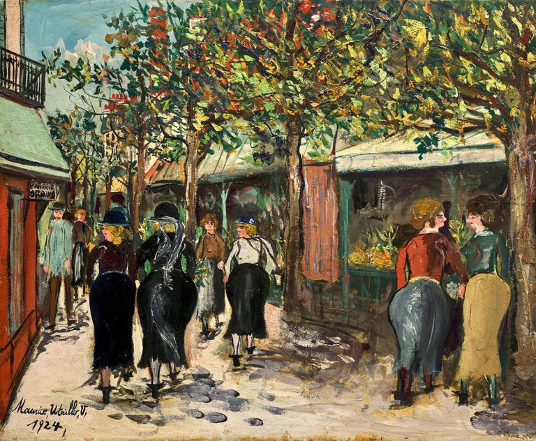 Maurice Utrillo - Le Marché à Montmartre For Sale at 1stDibs