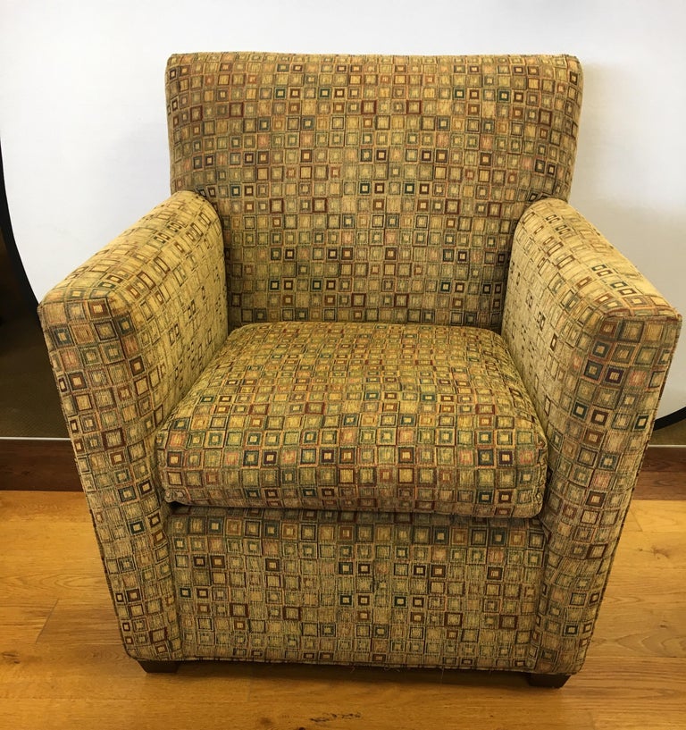Maurice Villency Mid-Century Modern Upholstered Armchair Club at 1stDibs