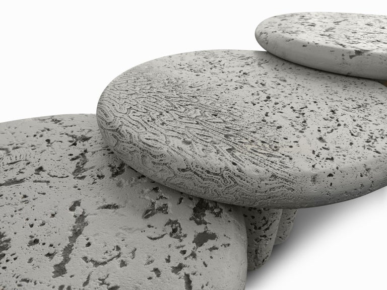 Maurice Villency Post-Modern Trio 3 Faux Coral Stone Round Nesting ...