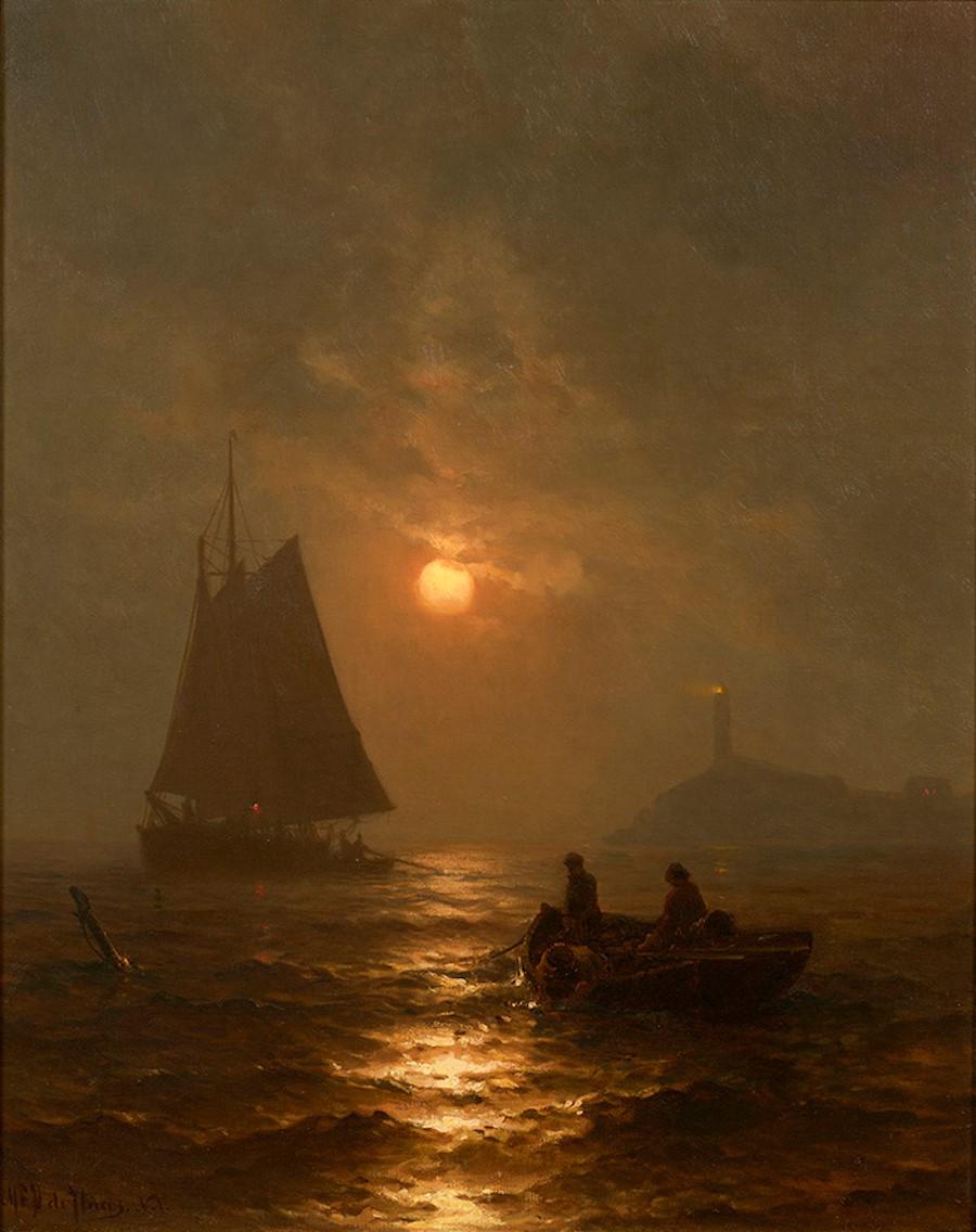 Mauritz Frederick Hendrick de Haas - Figures Along the Coast with ...