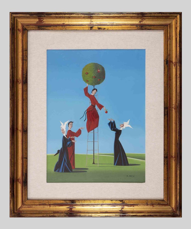 Maurizio Massi - Scene with Priests and Nuns - Oil on Canvas by ...