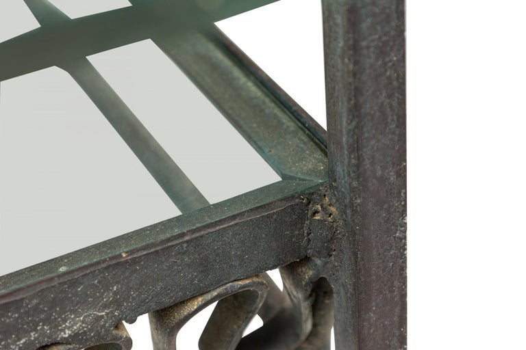 Maurizio Tempestini Salterini Midcentury Black Metal and Glass Console ...
