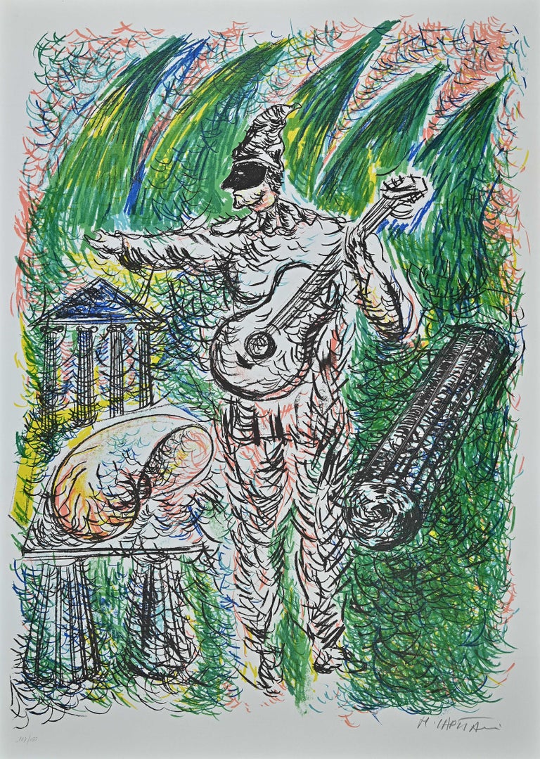 Mauro Capitani - Pulcinella - Lithograph by M. Capitani - 1990s For ...