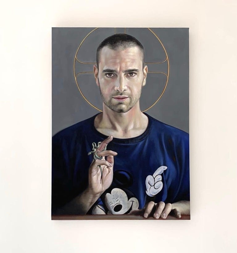Mauro Maugliani - Salvator Mundi 2 - Photorealistic portrait painting ...