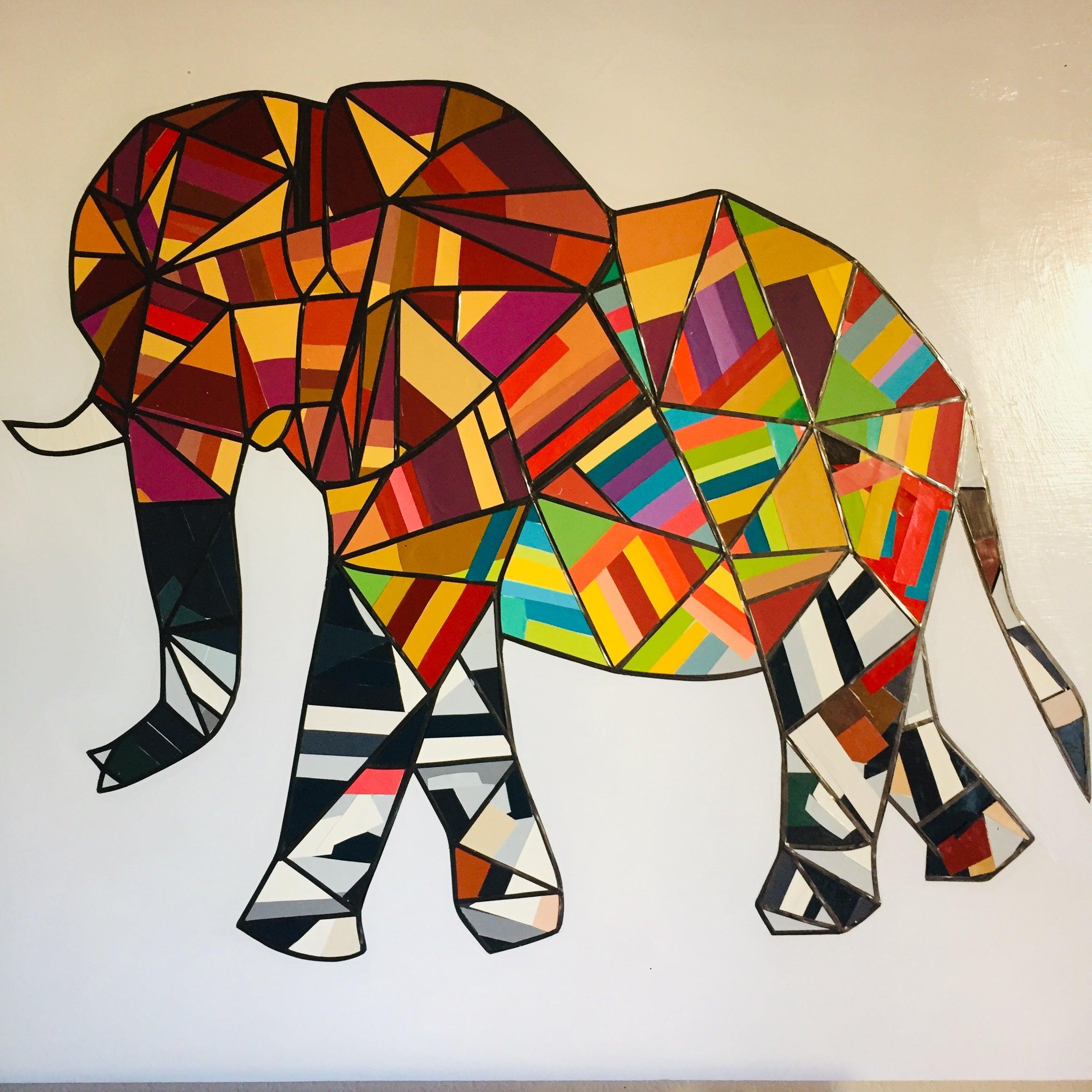 Mauro Oliveira - Lucky Elephant (Original Collage Artwork) For Sale at ...