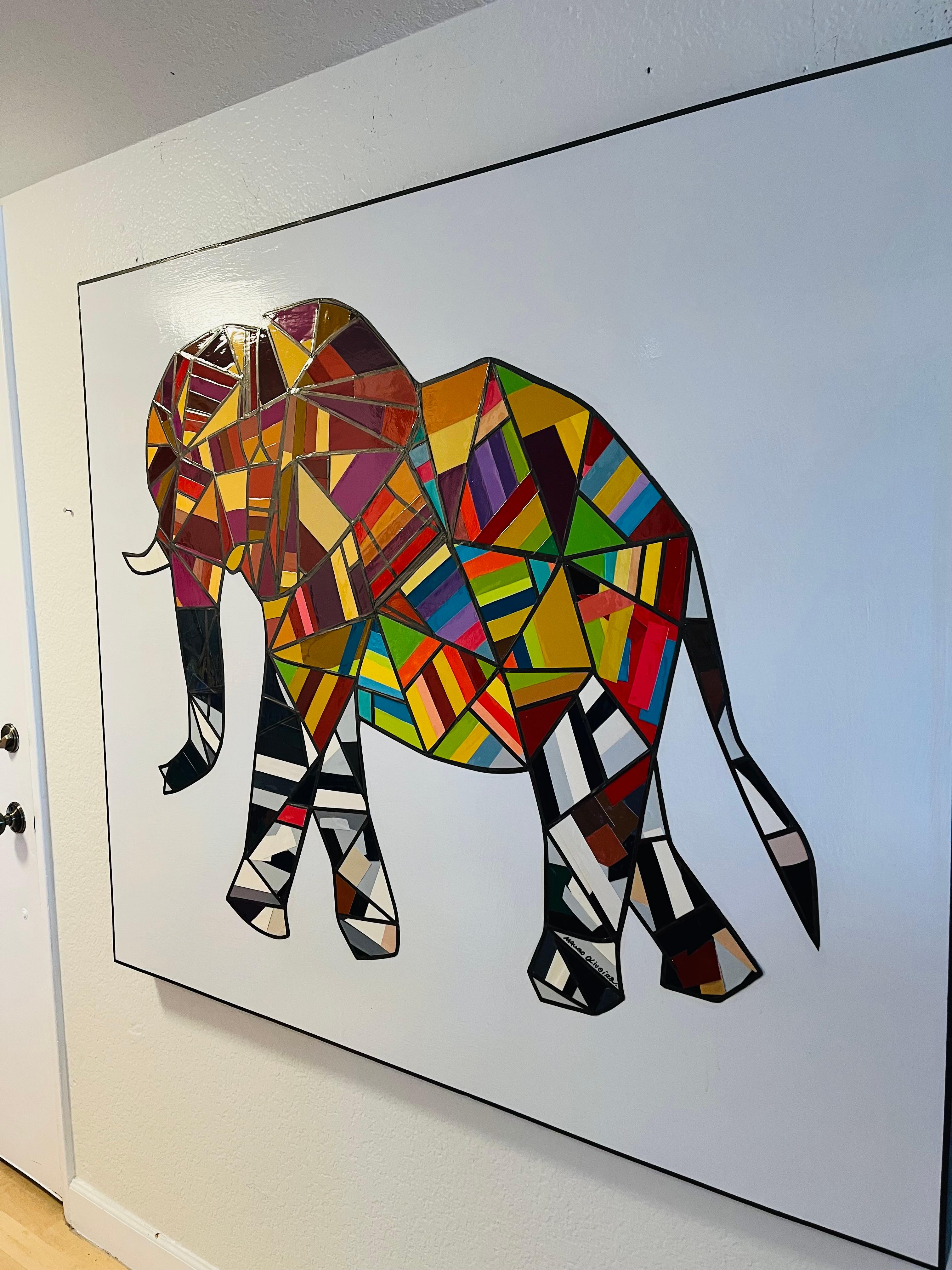 Mauro Oliveira - Lucky Elephant (Original Collage Artwork) For Sale at ...