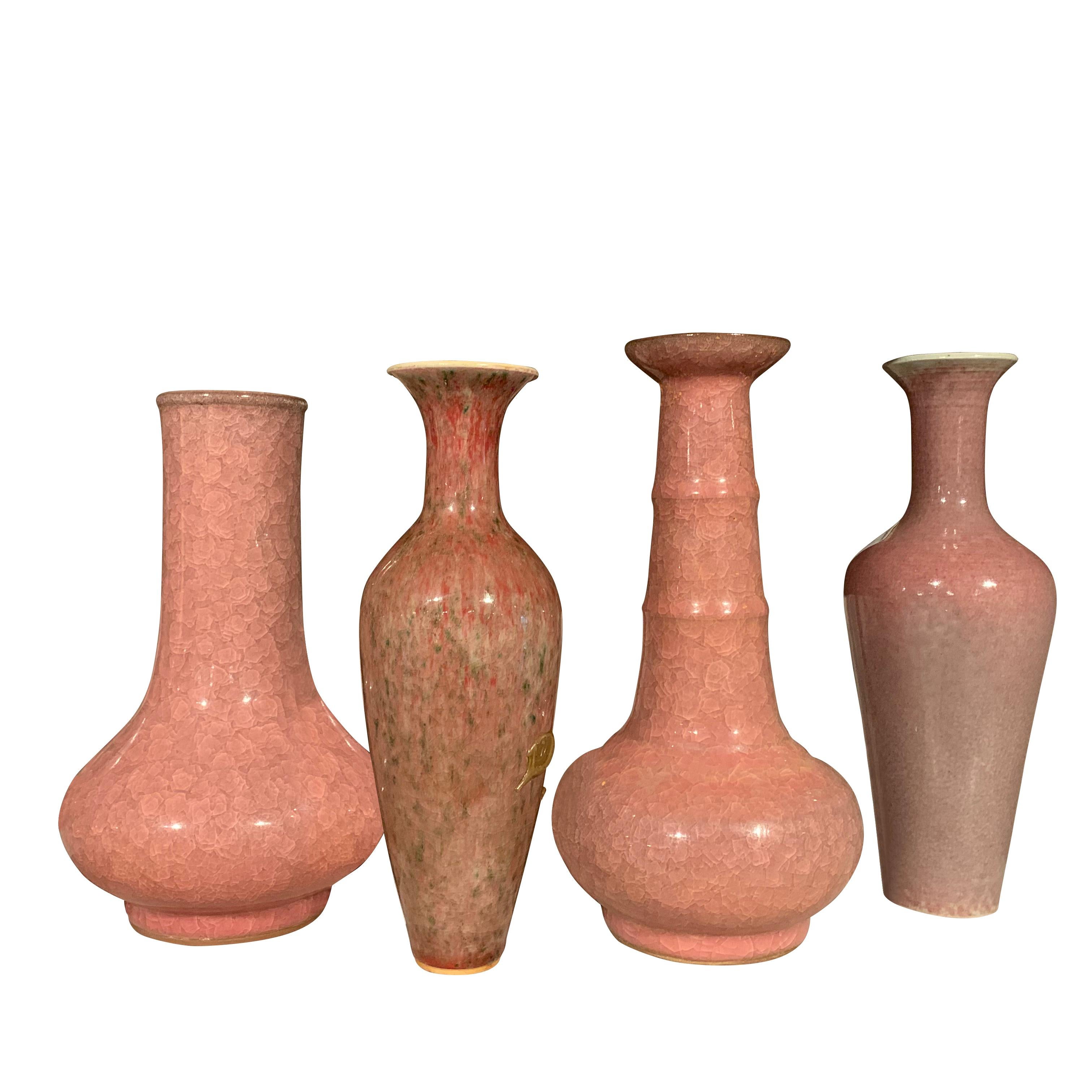 Mauve Colored Long Neck Vase, China, Contemporary at 1stDibs
