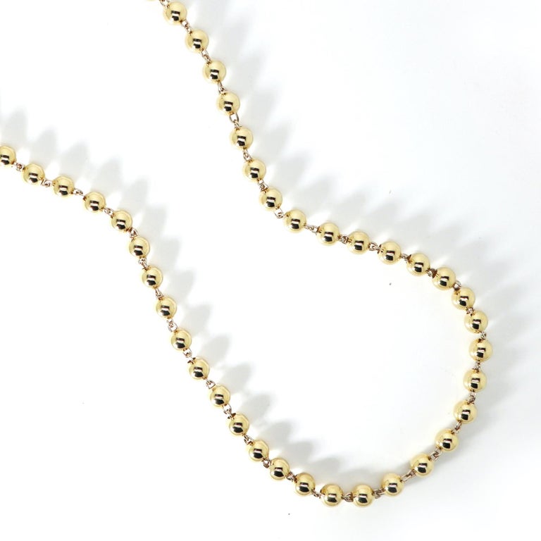 Maviada's Gold Ball Chain Necklace, 14k Gold, 52cm For Sale at 1stDibs