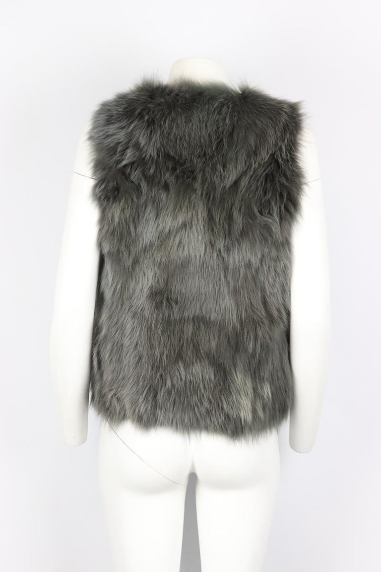 Max And Moi Fox Fur Gilet Fr 38 Uk 10 For Sale at 1stDibs
