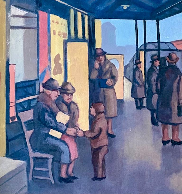 Max Arthur Cohn - "NYC Subway" American Modernism Scene WPA Mid-Century ...