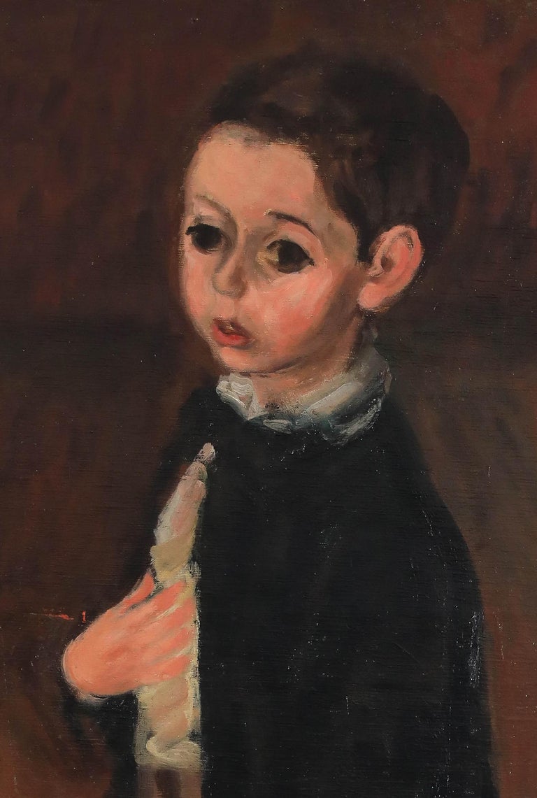 Max Band - Young boy by Max Band - Portrait painting For Sale at 1stDibs
