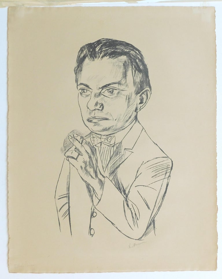 Max Beckmann Original Lithograph, 1922 Signed, "Bildnis Simon" For Sale ...