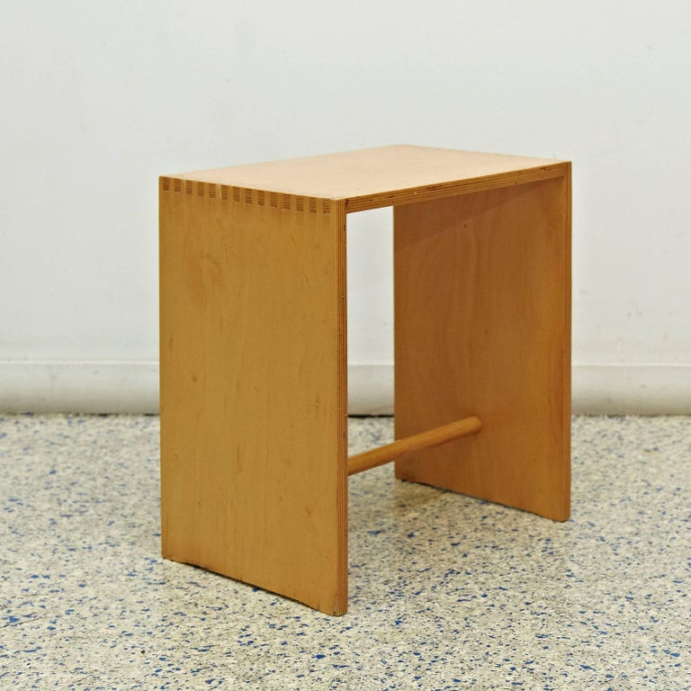 Max Bill Ulm Pair of Mid-Century Modern Wood Stool, circa 1970 For Sale ...