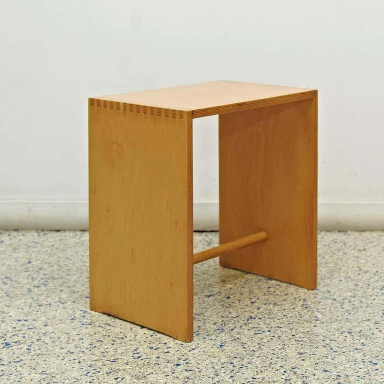 Max Bill Ulm Pair of Mid-Century Modern Wood Stool, circa 1970 For Sale ...