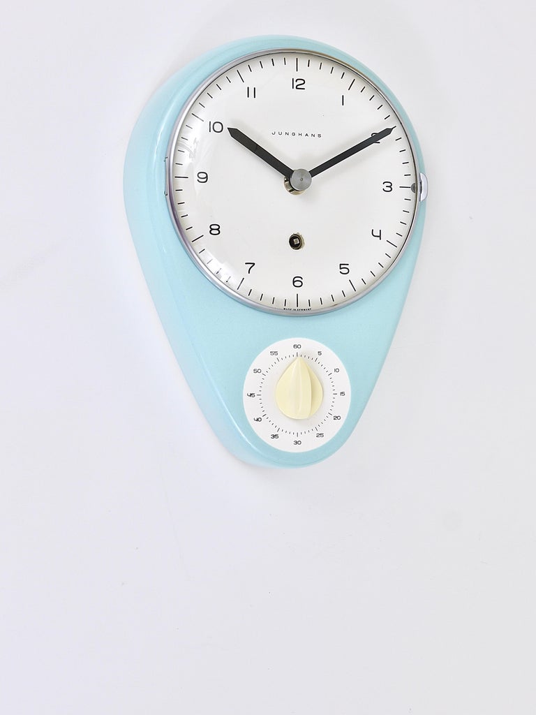 Max Bill Wall Clock, Pastel Blue, Mid-Century Modern, Junghans Germany ...