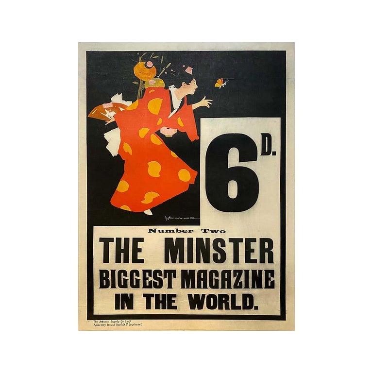 Max Cowper - C. 1900 Original Poster The Minster biggest magazine in ...
