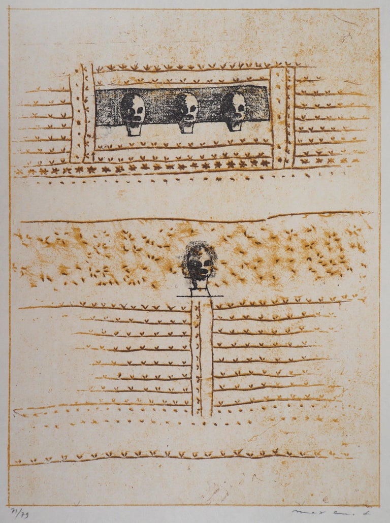 Max Ernst - Vanity with Three Skulls - Original Lithograph Handsigned ...