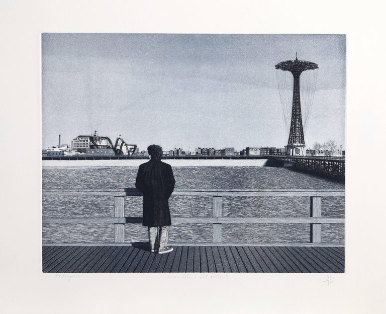 Max Ferguson - Coney Island - Self-Portrait, Etching by Max Ferguson at ...
