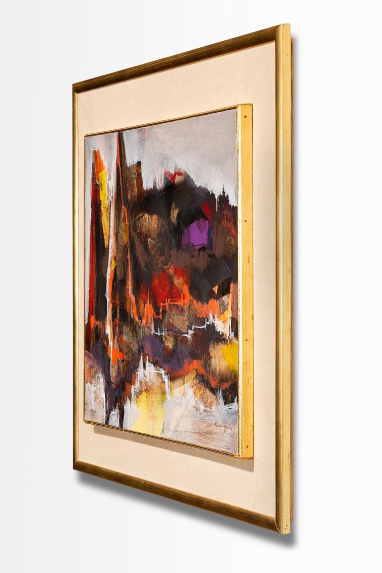 Max Gunther - Untitled Abstract Cityscape, Acrylic Collage on Canvas ...