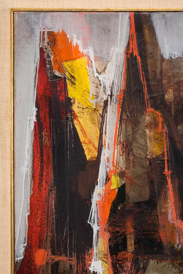 Max Gunther - Untitled Abstract Cityscape, Acrylic Collage on Canvas ...