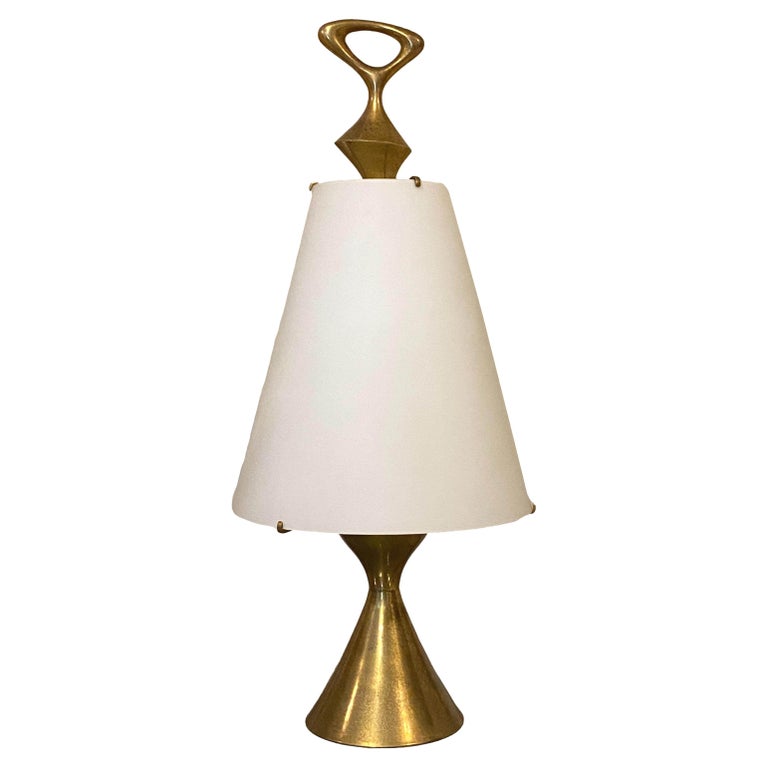 Max Ingrand for Fontana Arte Brass and Glass Table Lamp, Italy, 1950s ...