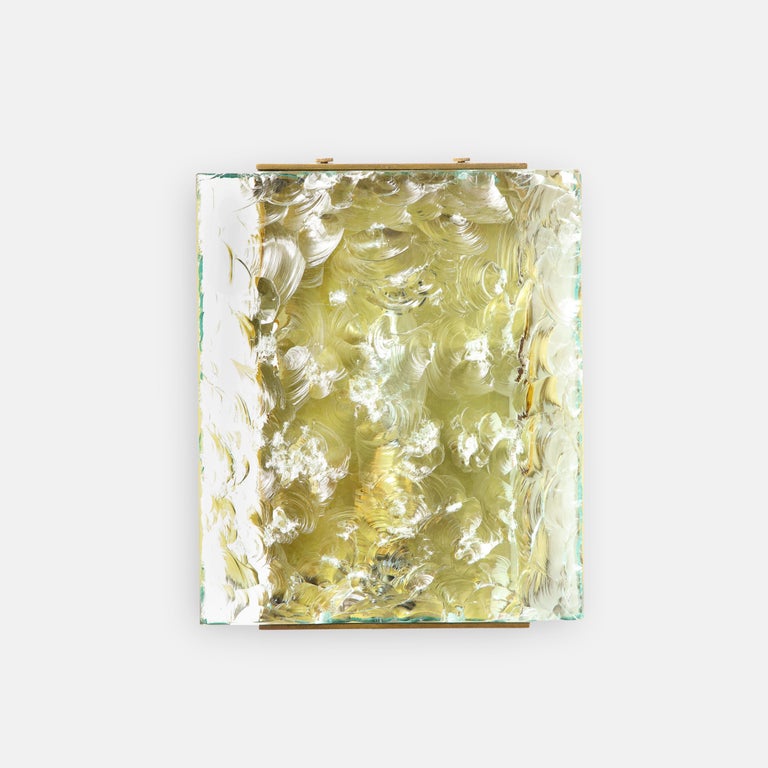 Max Ingrand for Fontana Arte Rare Pair of Chiseled Glass Sconces Model ...