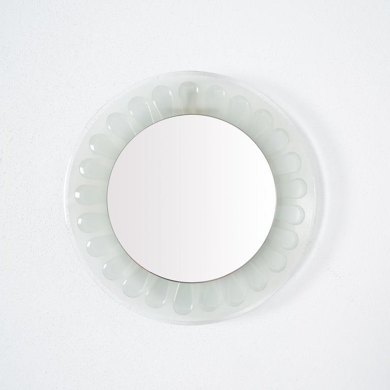 Max Ingrand Mirror Fontana Arte Round Illuminated Flower, Italy, circa ...