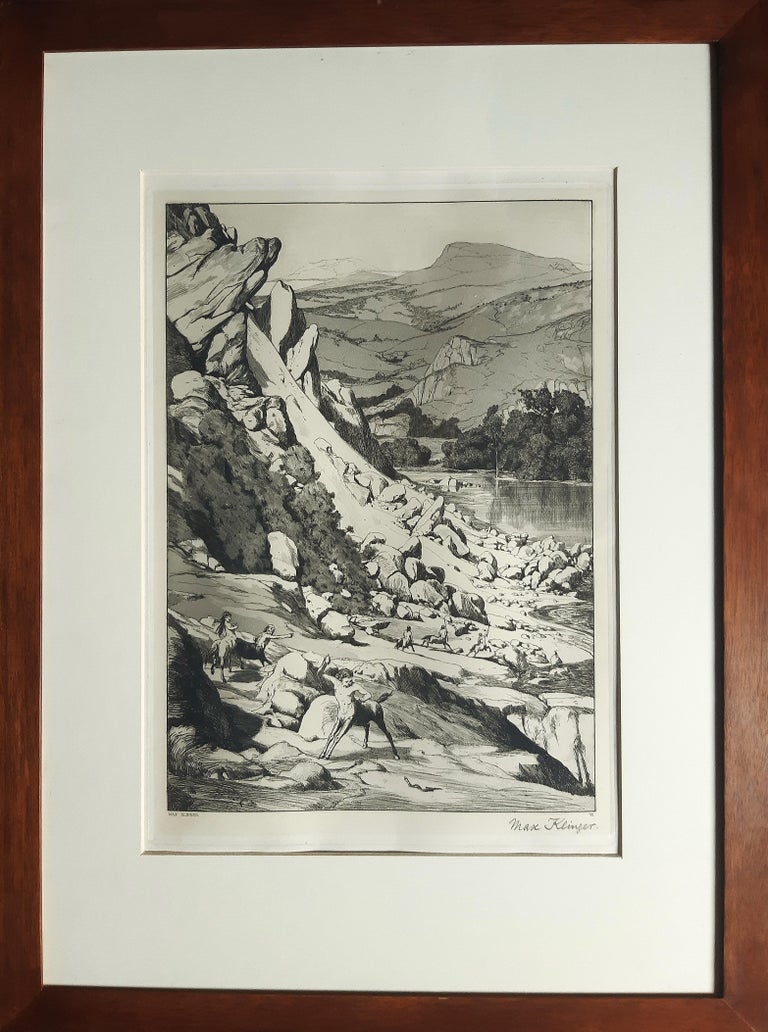 Max Klinger - Bergsturz - Original Etching by M. Klinger - 1881 at 1stDibs