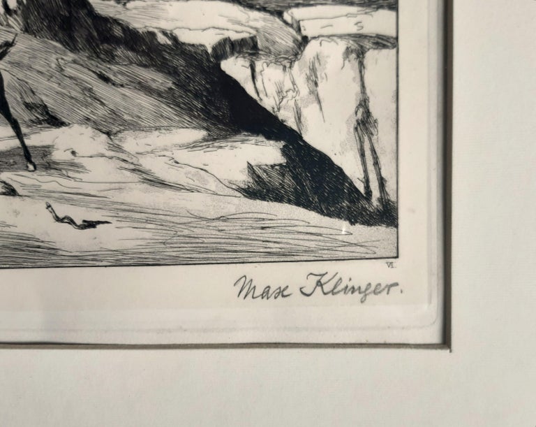 Max Klinger - Bergsturz - Original Etching by M. Klinger - 1881 at 1stDibs