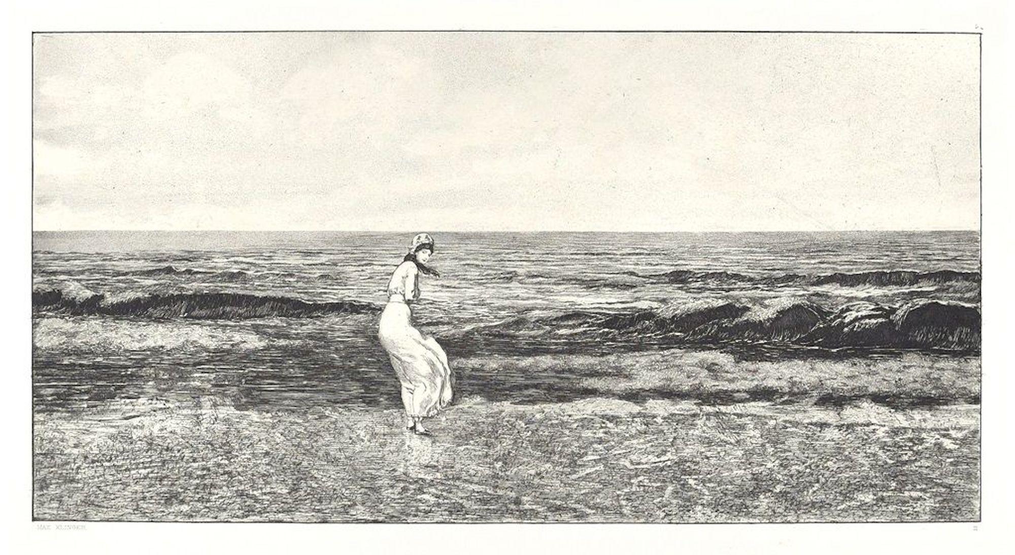 Max Klinger - By The Sea - Original Etching and Aquatint by Max Klinger ...