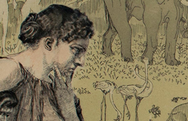 Max Klinger - "Penelope," original color etching by Max Klinger at 1stDibs