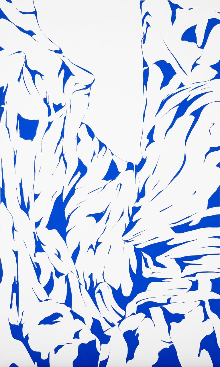 Max Kremer - "Valley 2" Contemporary Blue and White Abstract Foliage ...