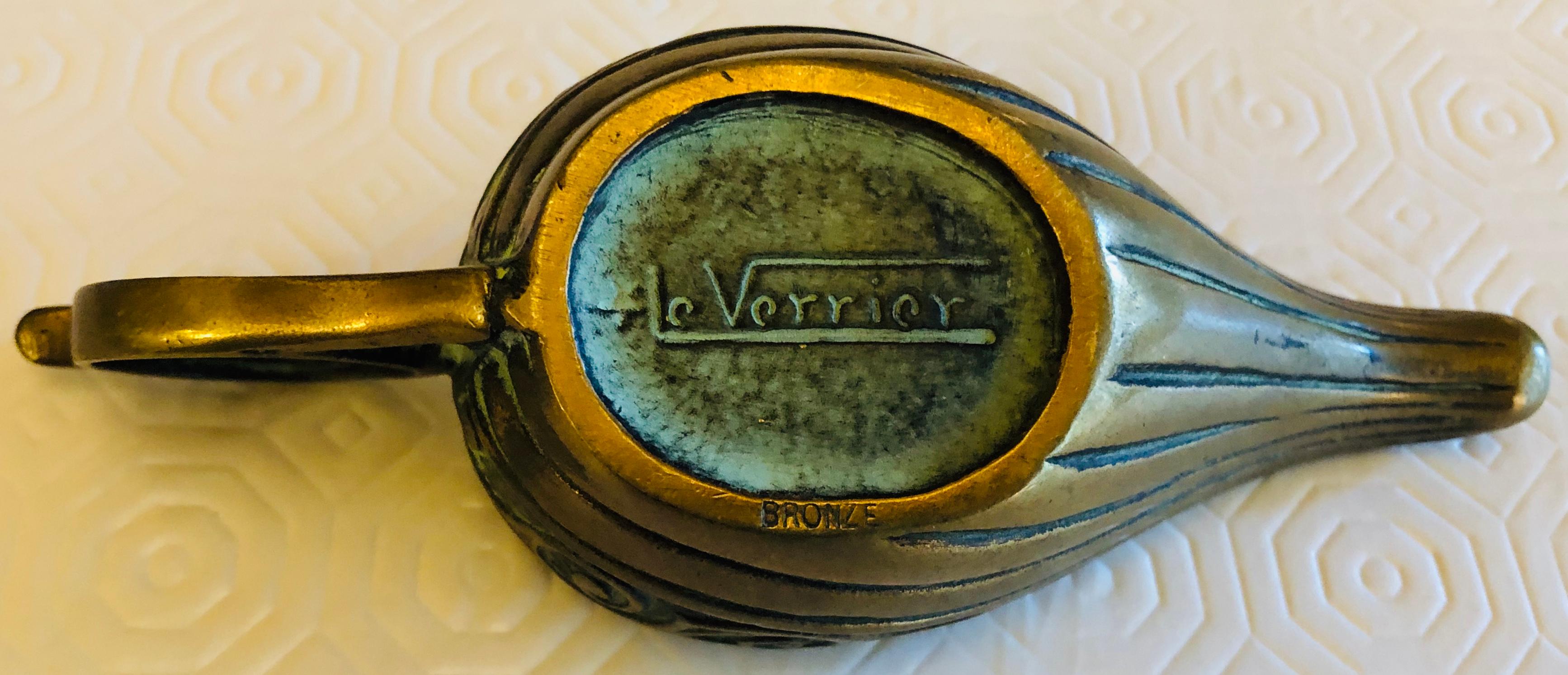 Max Le Verrier Art Deco Bronze Key Bowl or Vide Poche, Signed at ...