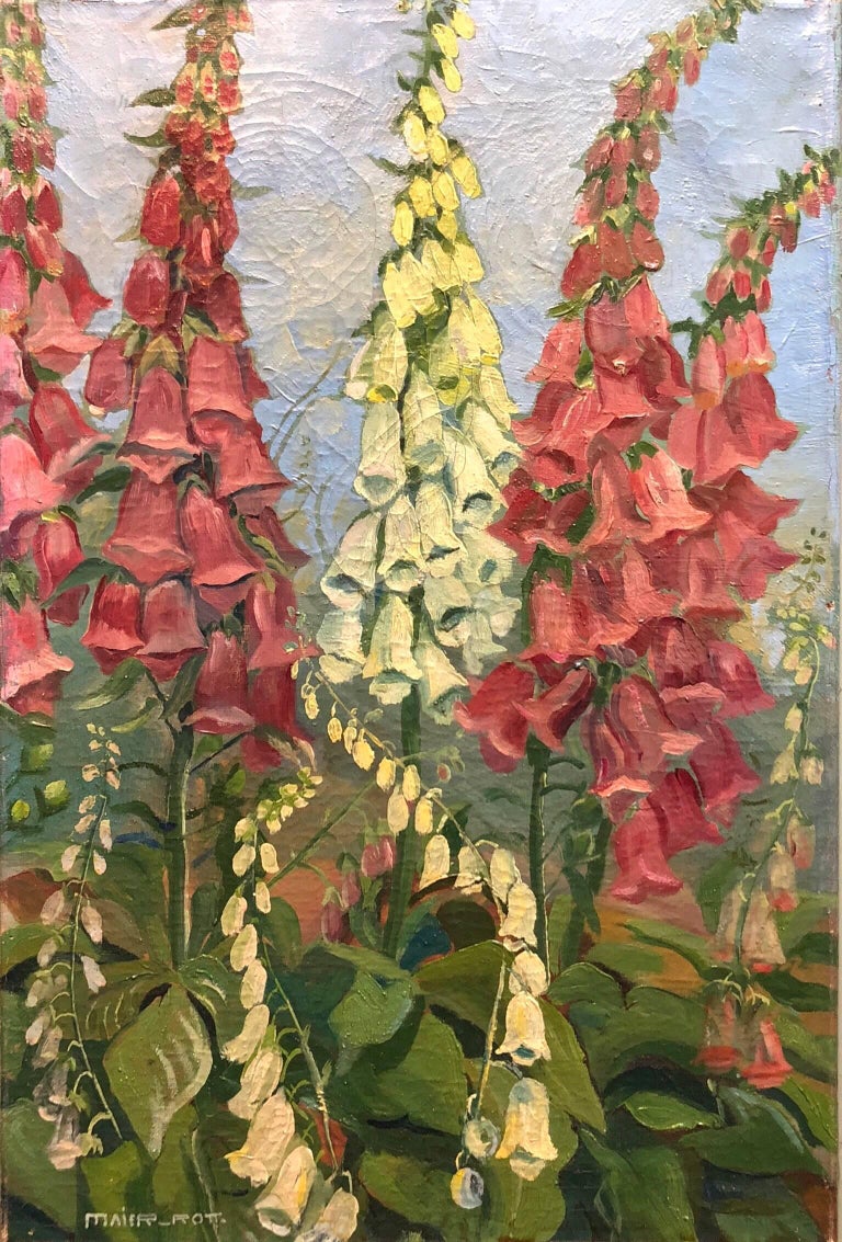 Max Maier-Rott - German Expressionist Floral Oil Painting Wild Foxglove ...