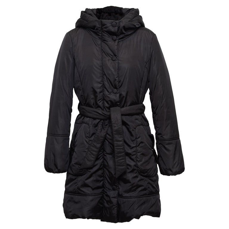 Max Mara Black Hooded Nylon Puffer Coat For Sale at 1stDibs