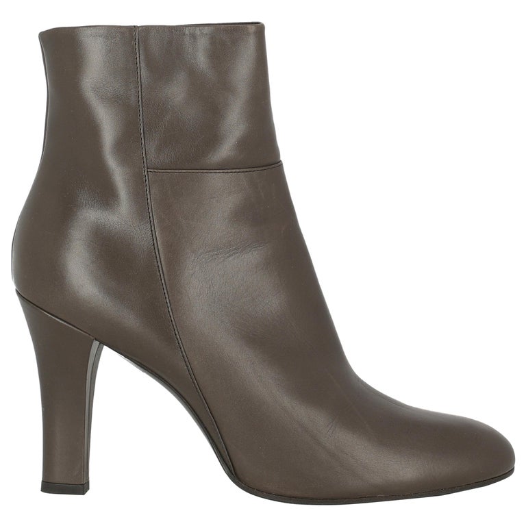 Max Mara Women Ankle boots Brown Leather IT 40 For Sale at 1stDibs