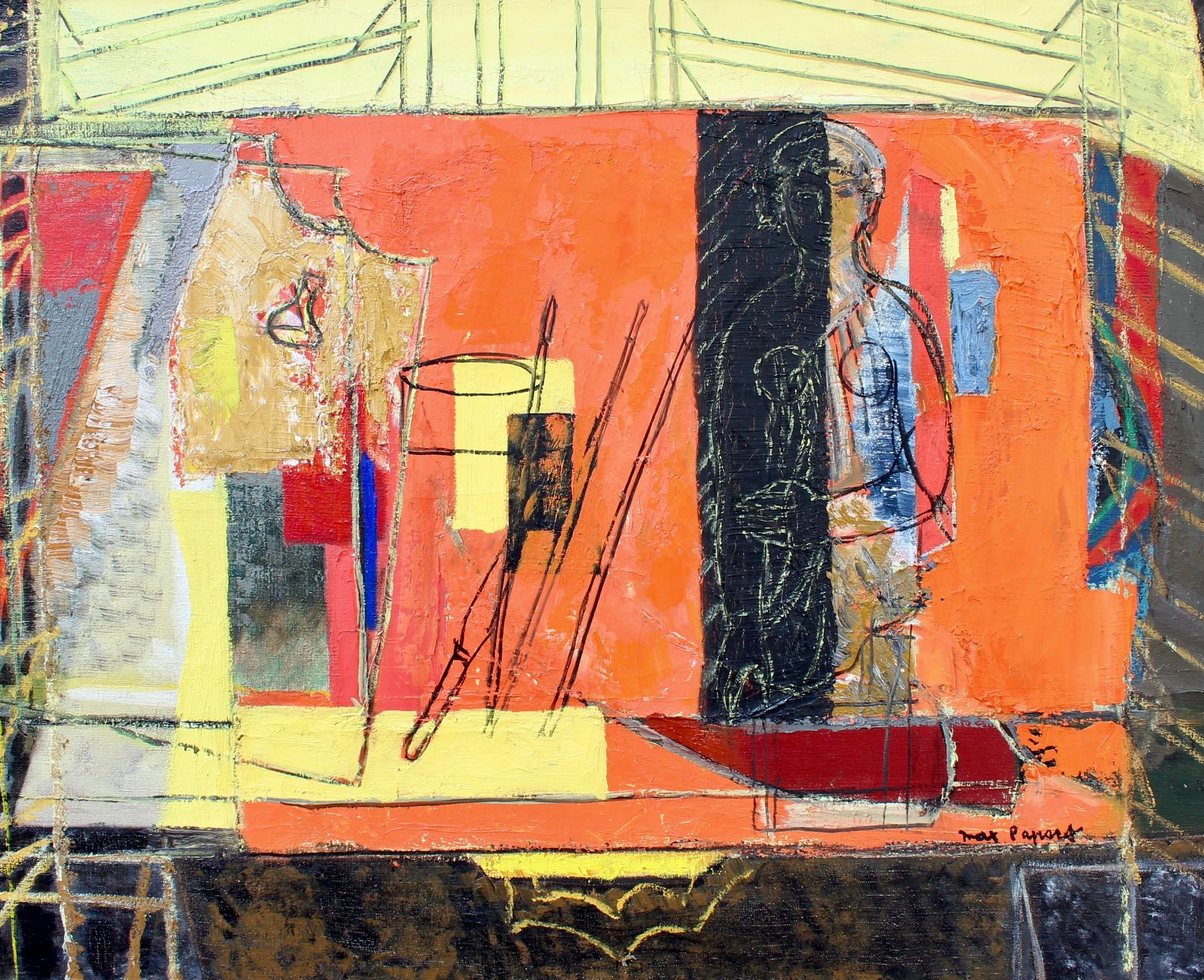 Max Papart - Rare Post Cubist French Painting at 1stDibs