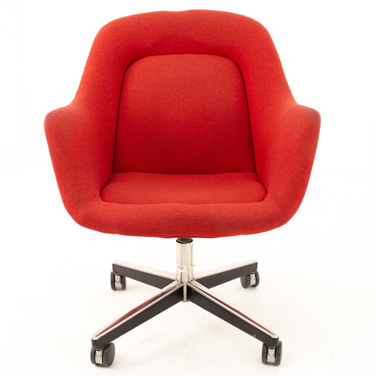 Max Pearson for Knoll Mid Century Red Upholstered Office Desk Chair at ...