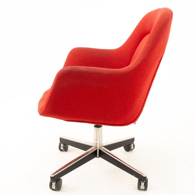 Max Pearson for Knoll Mid Century Red Upholstered Office Desk Chair at ...