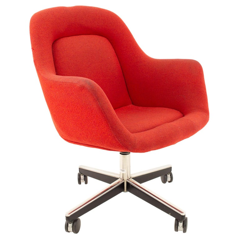 Max Pearson for Knoll Mid Century Red Upholstered Office Desk Chair at ...