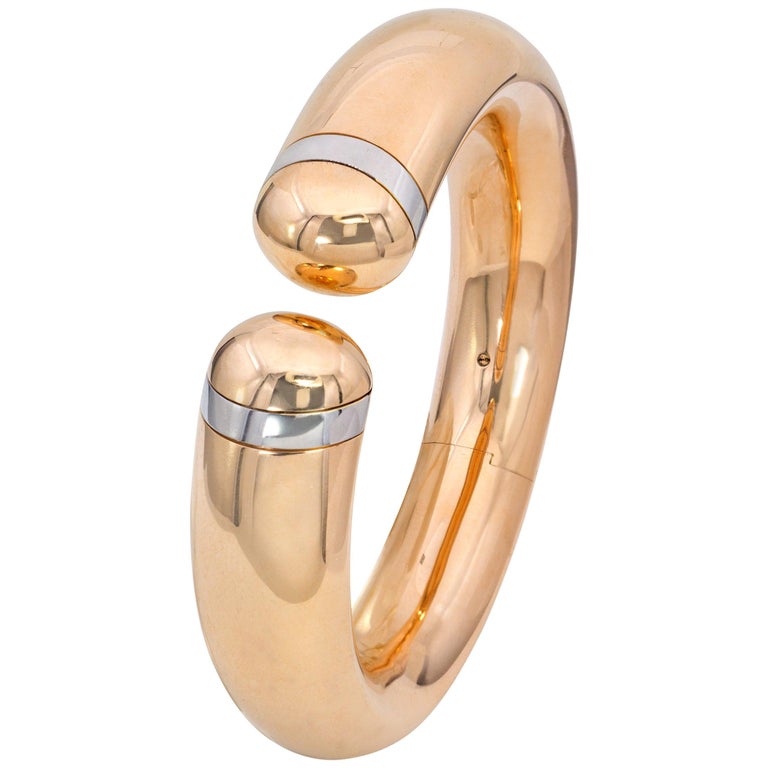 Max Pollinger Gold and Platinum Bangle For Sale at 1stDibs