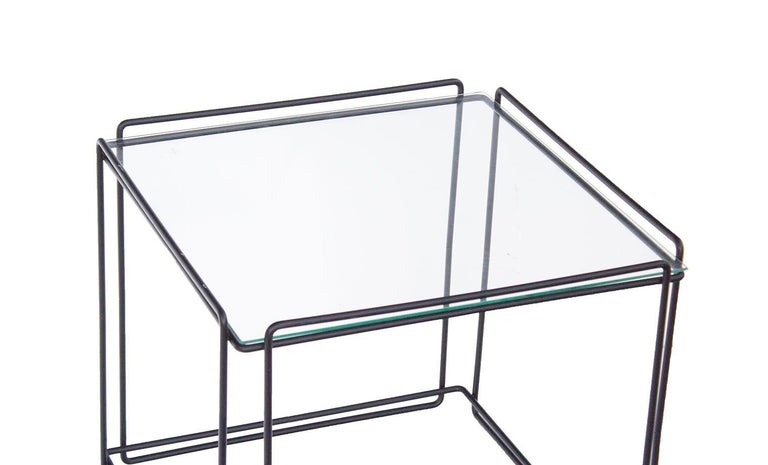 Max Sauze Isosceles End Table with Glass Top by Atrow For Sale at 1stDibs