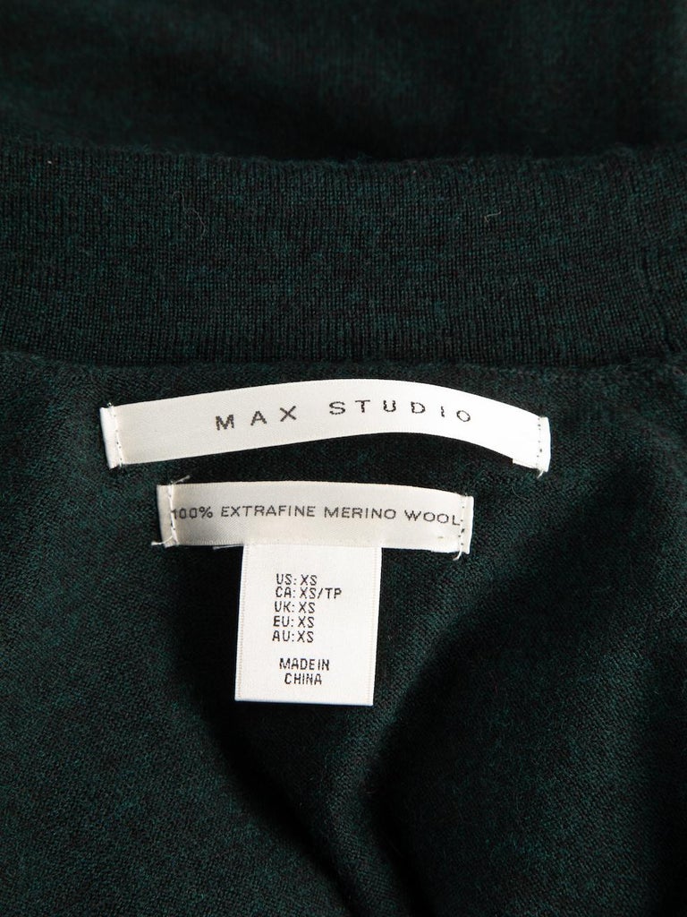 Max Studio Women's Green Wool Turtleneck Jumper For Sale at 1stDibs
