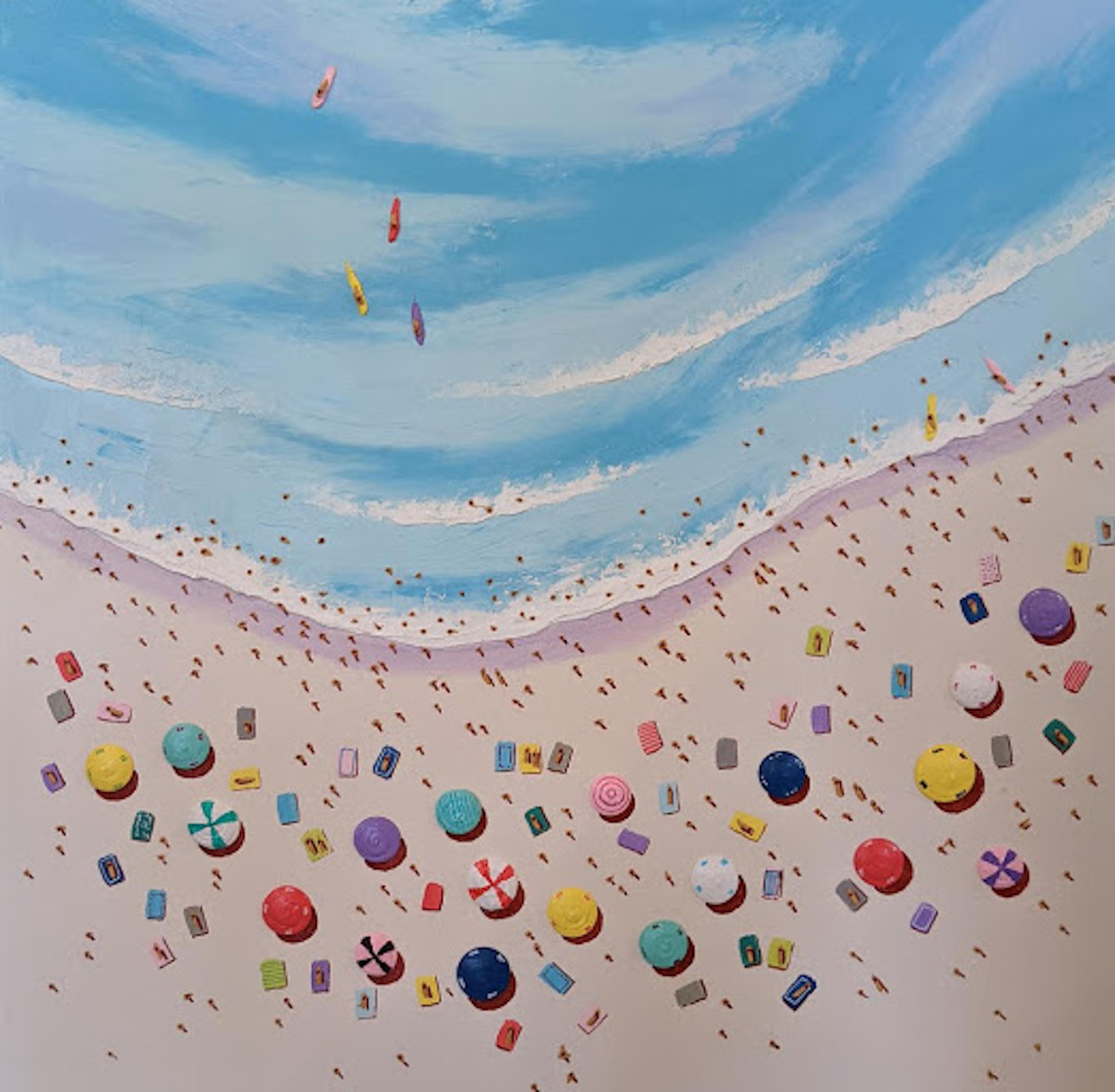 Max Todd - Contemporary 3D Colourful Beach Scene Painting 'Fun in the ...