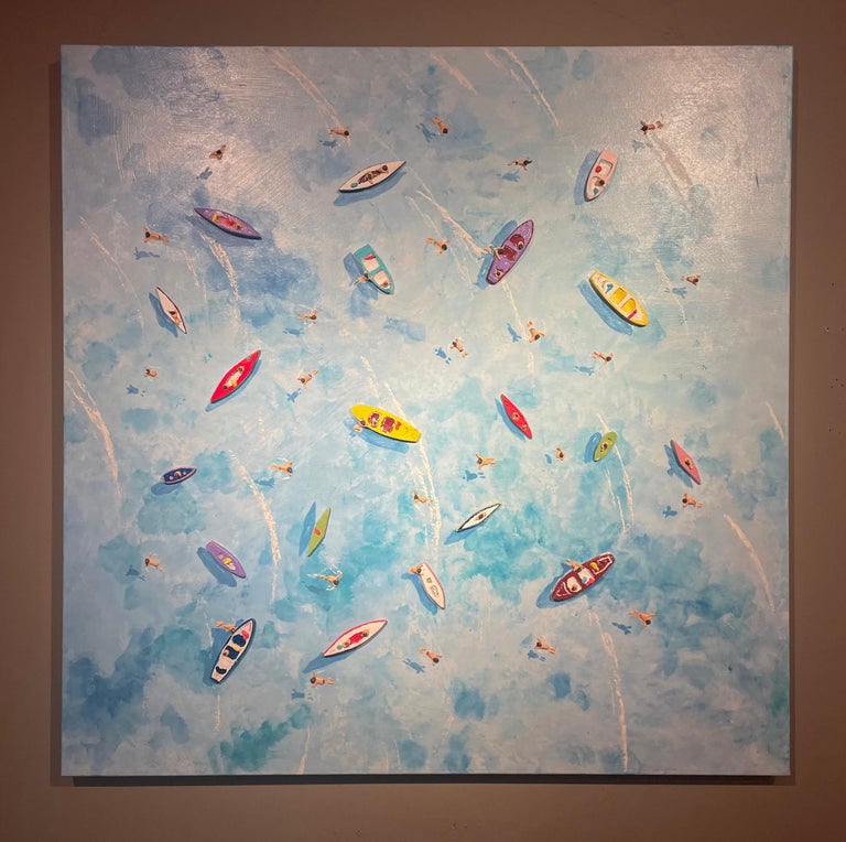 Max Todd - ''Boating Around'' Contemporary 3D Colourful painting of ...